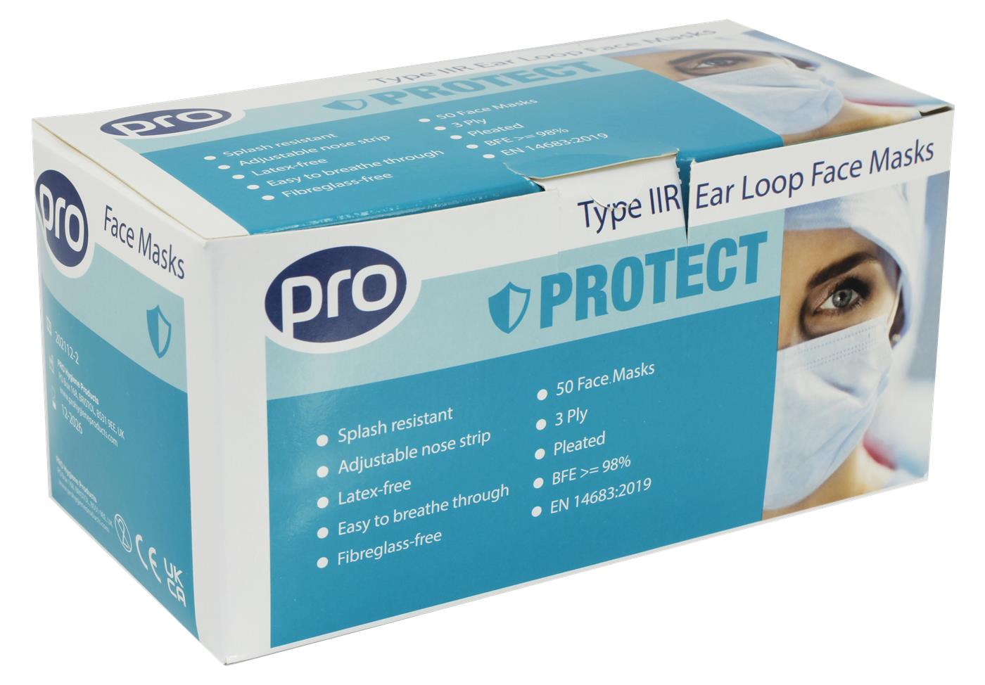 PRO Type IIR Ear Loop Face Mask Fluid Resistant